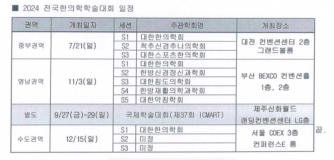 2024학년도 전국 한의학학술대회 학부생 등록 지원 사업 원광대학교 한의과대학 한의예과 한의학과 한의과대학원광대